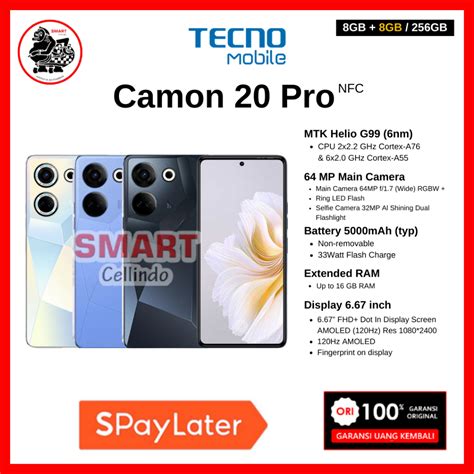Jual Hp Tecno Camon Pro Nfc Gb Garansi Resmi Tecno Tahun Shopee Indonesia