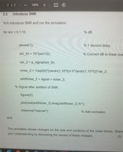 solved introduce snr and run the simulation for snr