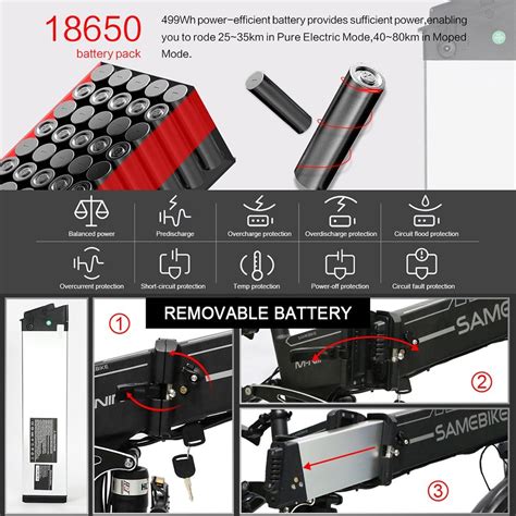 Samebike LO26-II 500W 26" Foldable Electric Mountain Bike 48V 10Ah Bat ...