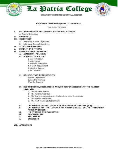 Proposed Sip Manual Pdf Teachers Internship