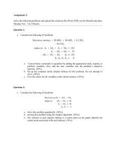 Simplex Method Tutorial Minimization Problem