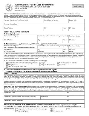 Fillable Online Authorization To Disclose Health Information Form