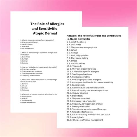 30 Quiz Questions — The Role Of Allergies And Sensitivities In Atopic