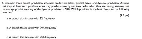 solved 2 consider three branch prediction schemes predict