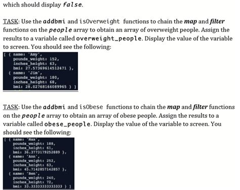 Solved Javascript Map And Filter Follow The Instructions To