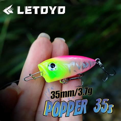 LETOYO 35mm 3 7g Mini Se Uelo De Pesca Popper Topwater Micro Cebo