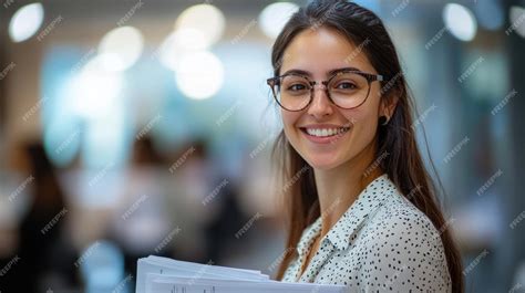 Project Coordinator A Female Project Coordinator Poses With Paper Files In Her Hands Beaming At