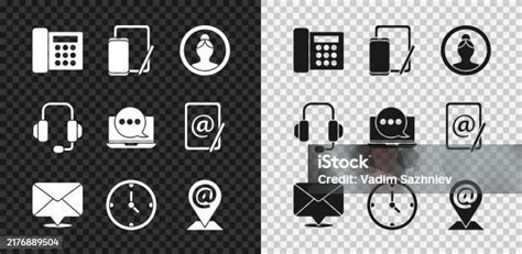 전화 전화 및 그래픽 태블릿 계정 화면 만들기 봉투 시계 위치 메일 이메일 헤드폰 및 채팅 메시지 알림 노트북 아이콘을 설정합니다 벡터 Brand Name Online