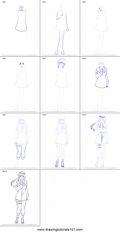 How To Draw Hinata Hyuga From Naruto Naruto Step By Step
