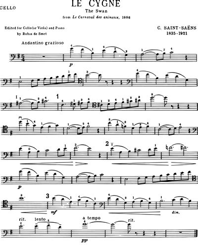 Le Cygne Cello Sheet Music By Camille Saint Saëns Nkoda Free 7 Days