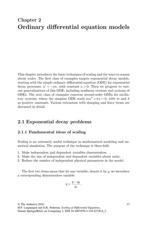 Pdf Ordinary Differential Equation Models