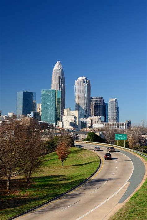 Skyline Of Uptown Charlotte Stock Image Image Of Apartment Buildings