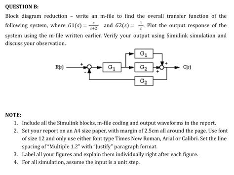Question B Block Diagram Reduction Write An M File