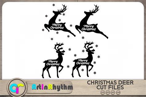 Merry Christmas Deer Svg Bundle Graphic By Artinrhythm · Creative Fabrica