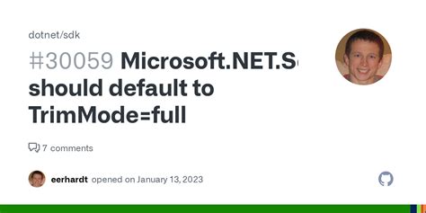 Microsoftnetsdkweb Should Default To Trimmodefull · Issue 30059