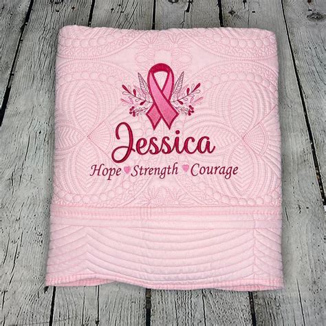 Breast Cancer Blanket Personalized Cancer Quilt Breast Cancer
