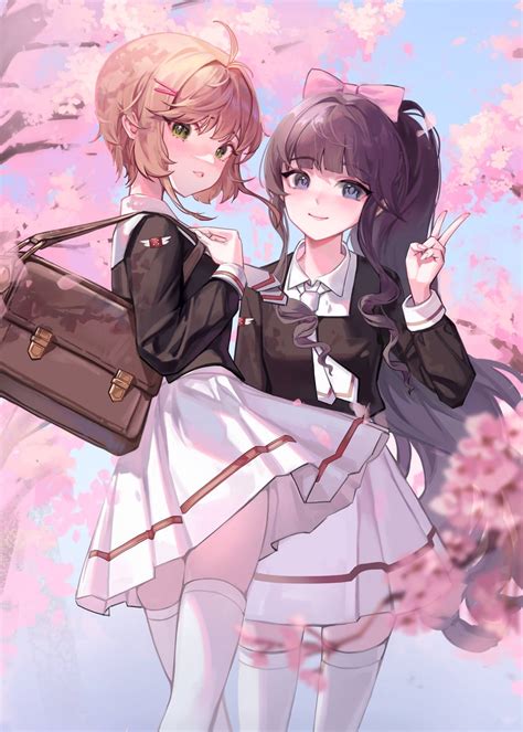 Kinomoto Sakura And Daidouji Tomoyo Cardcaptor Sakura Drawn By