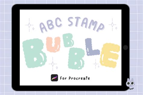 Bubble Alphabet Procreate Brush Stamp Graphic By Tnwan · Creative Fabrica