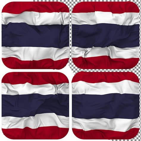 Premium Psd Thailand Flag Squire Shape Isolated Different Waving