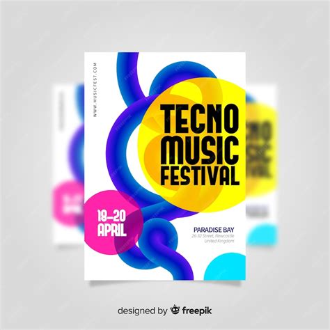 화려한 음악 축제 포스터 템플릿 무료 벡터