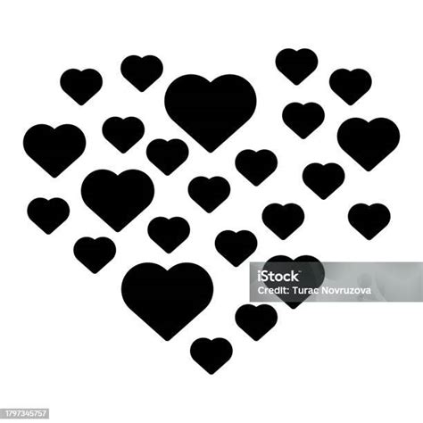 사랑 하트 모양 솔리드 아이콘입니다 흰색 바탕에 고립된 하트 그림의 프레임 많은 하트의 프레임 발렌타인 데이 글리프 스타일 디자인 및 앱 Eps 10 0명에 대한 스톡 벡터