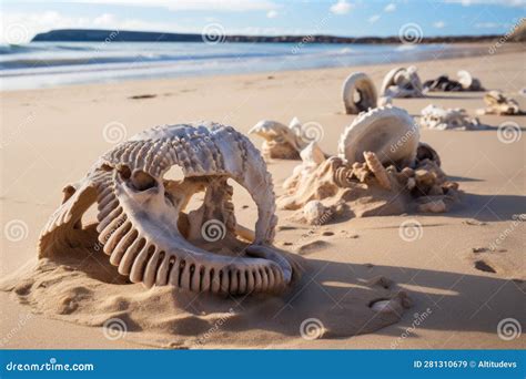 Marine Fossils Unveiled Shell Laced Limestone Ai Generate Stock