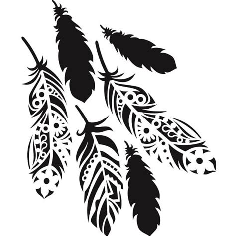 Feathers Stencil From Snipart 15 X 15 Cm Available At Milton S