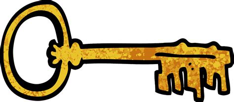 Grunge Textured Illustration Cartoon Old Key 45045302 Png