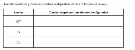 Solved · Give The Condensed Ground State Electron