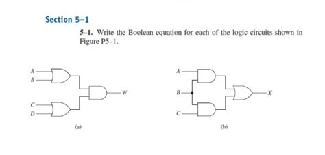 Solved 5 1 Write The Boolean Equation For Each Of The Logic