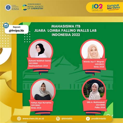 Selamat Kepada Mahasiswi Itb Juara Lomba Falling Walls Lab Indonesia