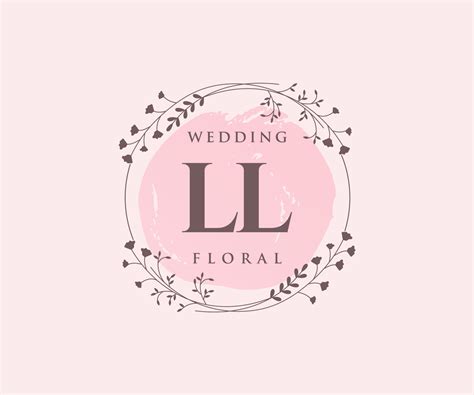 Ll Initials Letter Wedding Monogram Logos Template Hand Drawn Modern