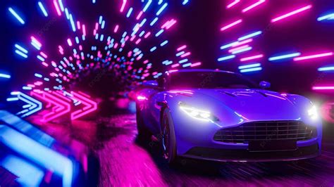 3d 渲染上帶車頭燈的超速跑車 照片背景圖桌布圖片免費下載 Pngtree