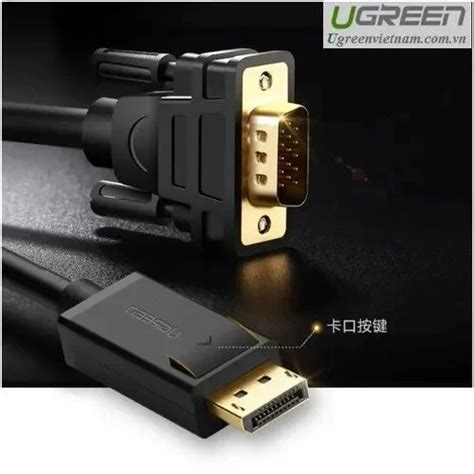 105 Mtr Black Dp To Vga Cable Male To Male 15mtr Ugreen 10247