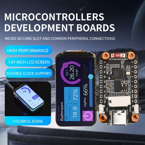 Aideepen Esp32 C6 1 47 นิ้วหน้าจอ Lcd บอร์ดพัฒนา Wifi 6 บลูทูธ 5 Onboard Rgb โคมไฟสีลูกปัด Type