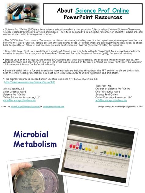 Microbial Metabolism Microbiology Lecture Powerpoint Vmc Pdf