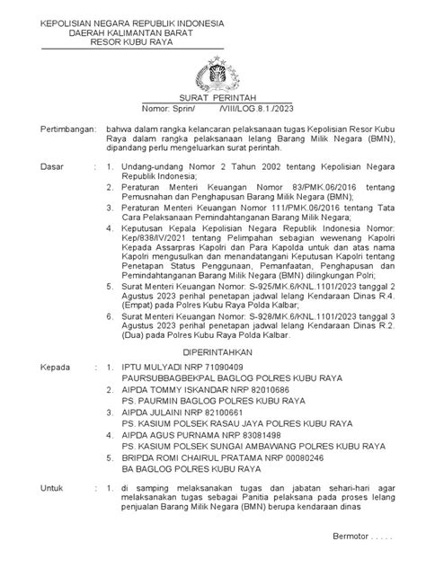 Sprin Pelaksanaan Lelang Pdf