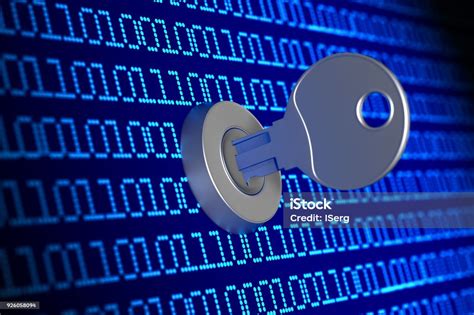 파란색 배경에 키와 함께 디지털 이진 코드입니다 3 차원 일러스트 레이 션 열쇠에 대한 스톡 사진 및 기타 이미지 열쇠 자물쇠 파란색 Istock