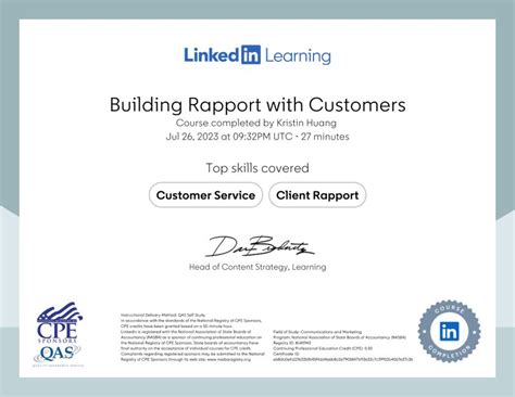 Kristin Huang On Linkedin Certificate Of Completion