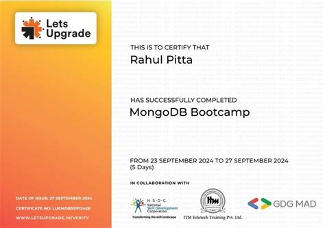 Learn Nosql With Letsupgrade Mongodb Bootcamp Rahul Pitta Posted On