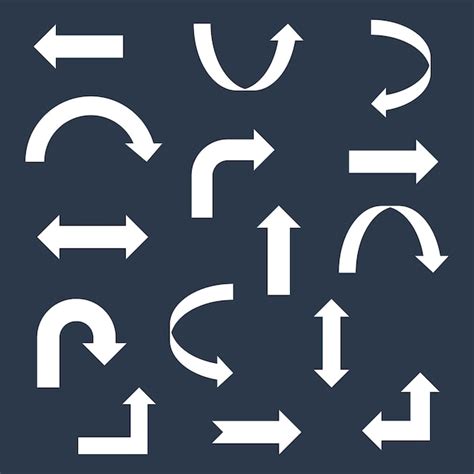 Premium Vector Flat Vector White Arrow Collection