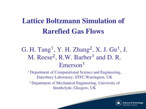 PDF Lattice Boltzmann Simulation Of Rarefied Gas Flows In Microchannels