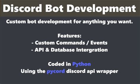 Develop A Custom Discord Bot By Soupyfx Fiverr