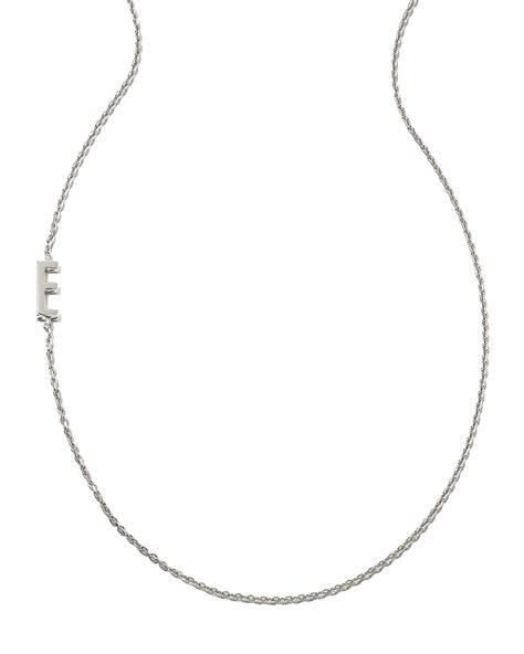 Letter E Inline Initial Necklace In Sterling Silver Kendra Scott