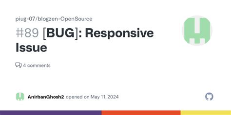 Bug Responsive Issue · Issue 89 · Piug 07blogzen Opensource · Github
