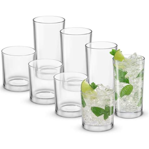 Joyjolt Alain 8 Piece Highball And Dof Drinkware Glasses And Reviews Wayfair