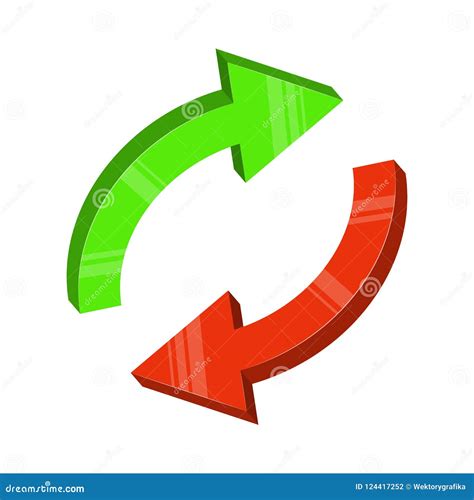 Green Red Arrow Cycle Vector Design Isolated On White Background Stock