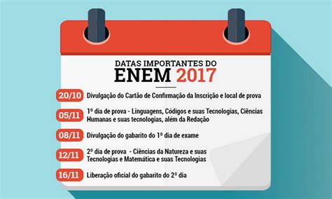 Calendário Fique Atento às Datas Importantes Do Enem Jornal O Globo