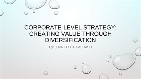 Chapter 6 Corporate Level Strategy Through Diversification Pdf