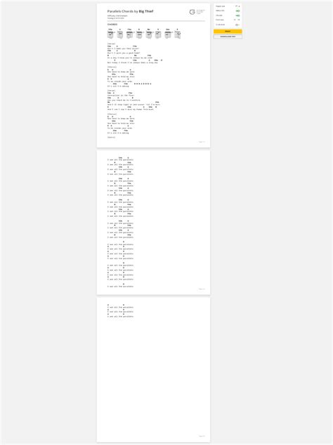 parallels chords by big thieftabs at ultimate guitar archive pdf